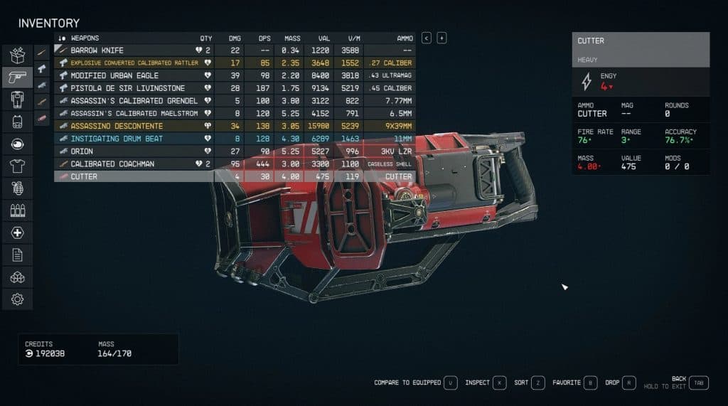 Alternate default columns for StarUI Inventory | Starfield Mod Download