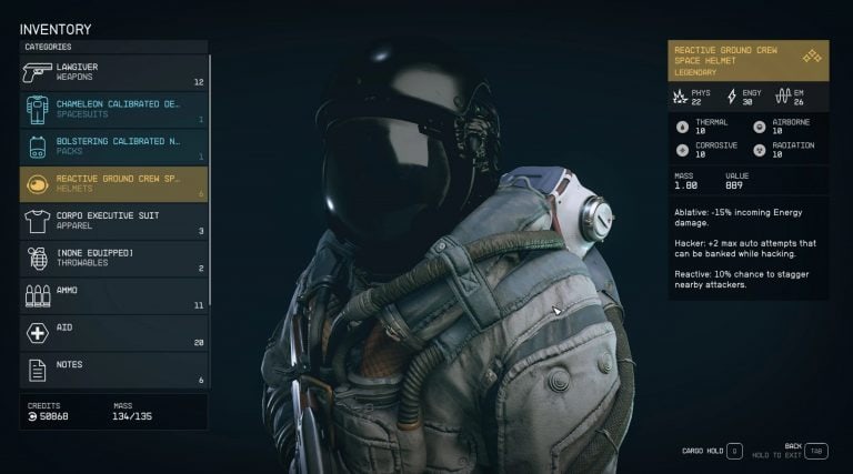 Black Ground Crew Space Helmet | Starfield Mod Download