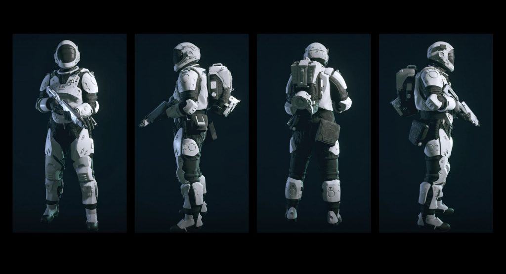 Black and White Shocktroop Spacesuit | Starfield Mod Download