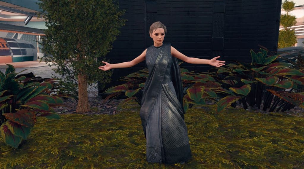 Dark Sari Dress | Starfield Mod Download