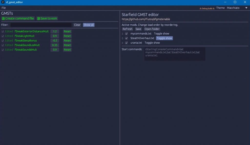 Game Settings Editor | Starfield Mod Download