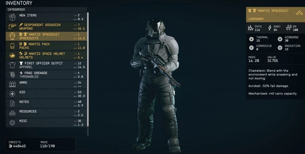 Mantis Armor and Boostpack - Deepseeker Replacer | Starfield Mod Download